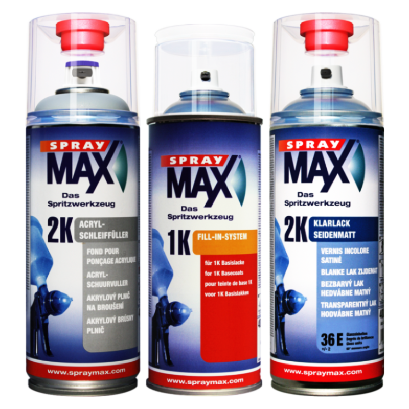 Billack Paket 2K Valfri Kulör Grundfärg Baslack Klarlack Spraymax | Recalo